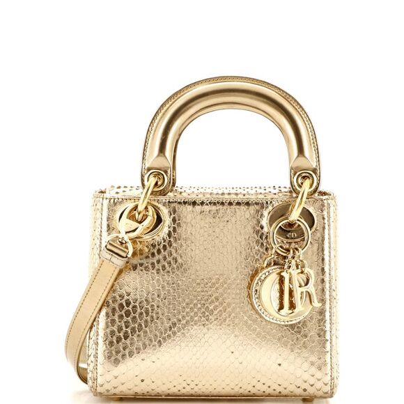 Dior | Bags | Christian Dior Lady Dior Bag Python Mini Gold | Poshmark